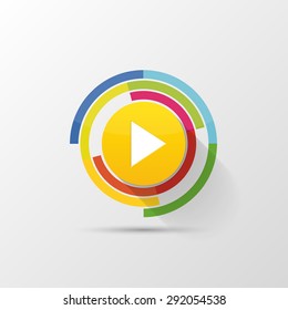 Colorful Play Button Modern Design Vector Stock Vector (Royalty Free ...