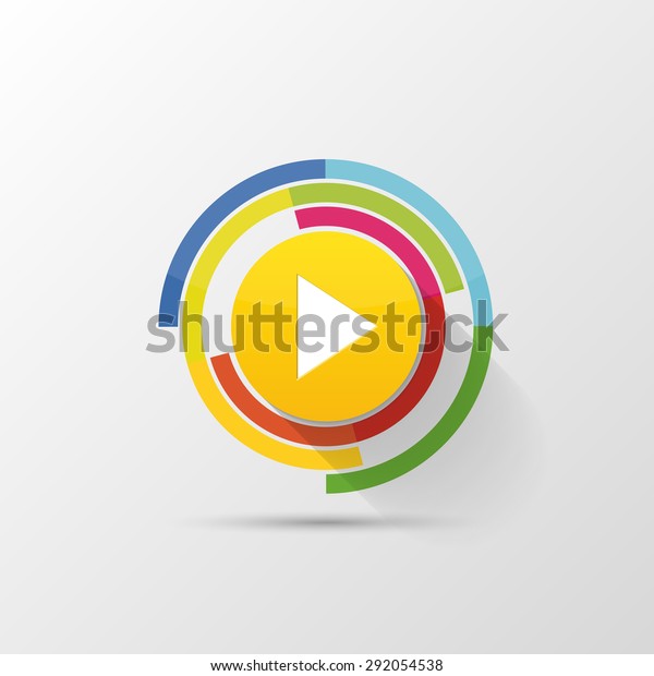 Colorful Play Button Modern Design Vector Stock Vector (Royalty Free ...