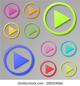 Colorful Play Icon Stock Vector (Royalty Free) 200324066 | Shutterstock