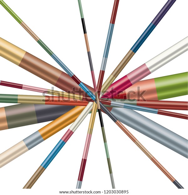 Colorful Poles Overlapping 3d Created Shiny Stock Vector (Royalty Free ...