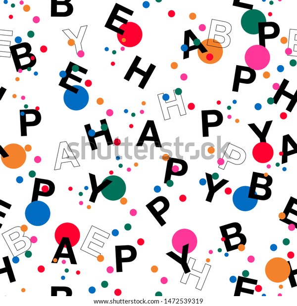 Colorful Polka Dots Mixed Wording Vector Stock Vector (Royalty Free ...