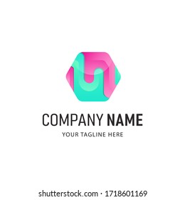 Colorful Polygon Logo Design Vector Illustration Stock Vector (Royalty ...
