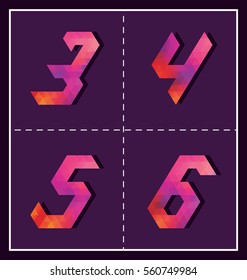 Colorful Polygonal Font Graphic Element Various Stock Vector (Royalty ...