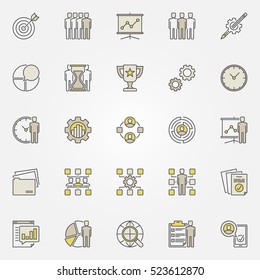 Colorful Project Management Icons Vector Business Stock Vector (Royalty ...