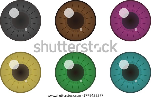 Colorful Pupils Set Isolated Vector Illustration Stock Vector (Royalty ...