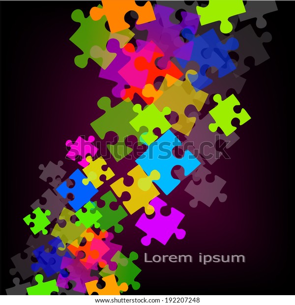 Colorful Puzzle Piece Vector Background Vector Stock Vector (Royalty ...