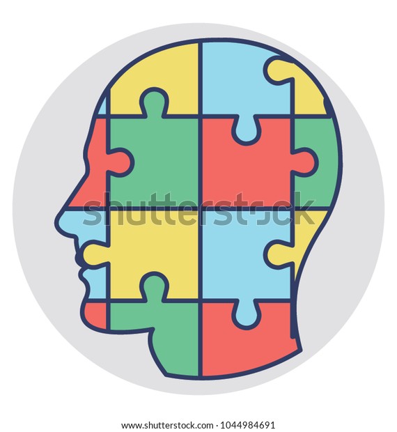 Colorful Puzzle Pieces Making Human Face: เวกเตอร์สต็อก (ปลอดค่า ...