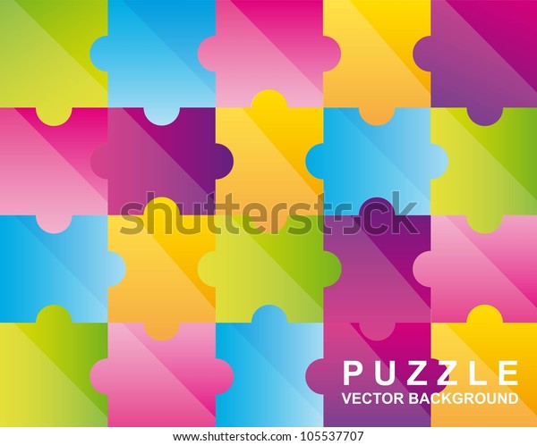 Colorful Puzzles Background Vector Illustration Stock Vector (Royalty ...