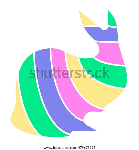 Colorful Rabbit Abstract Isolated On White Stock Vector (Royalty Free ...