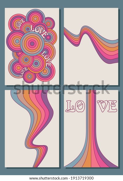 Colorful Rainbow Backgrounds Cover Poster Templates Stock Vector ...