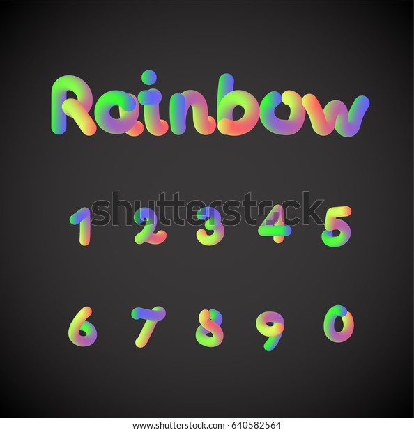 Colorful Rainbow Bold Font Set Vector: เวกเตอร์สต็อก (ปลอดค่าลิขสิทธิ์ ...