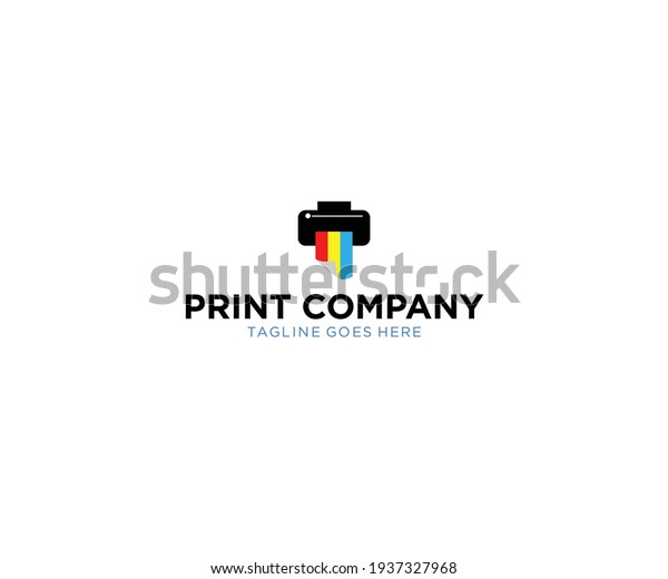 Colorful Rainbow Print Logo Printer Logo Stock Vector (Royalty Free ...