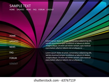 Colorful Rainbow Web Template Design Layout: vector de stock (libre de ...