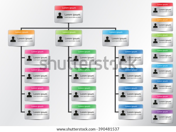 Colorful Rectangle Organization Chart Infographics People Stock Vector ...