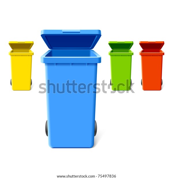 Colorful Recycling Bins Vector Stock Vector (Royalty Free) 75497836