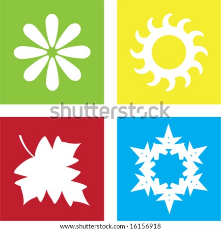 Colorful Representation Four Seasons Stock Vector (Royalty Free ...