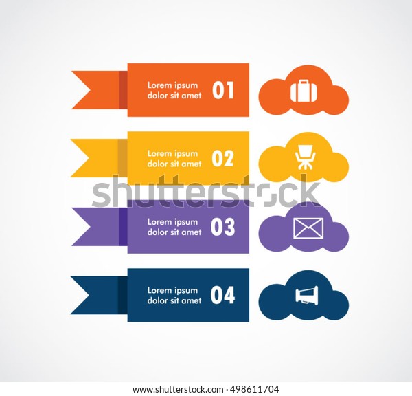 Colorful Ribbon Layout Infographics Elements Business Stock Vector ...