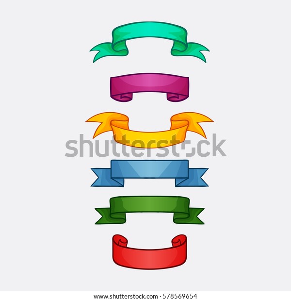 Colorful Ribbon Set Vector Illustration Stock Vector (Royalty Free ...