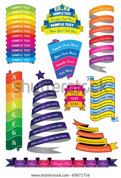 Colorful Ribbon Text Box Stock Vector (Royalty Free) 60871756