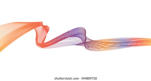Colorful Ribbon Wave Effect Background Stock Vector (Royalty Free ...