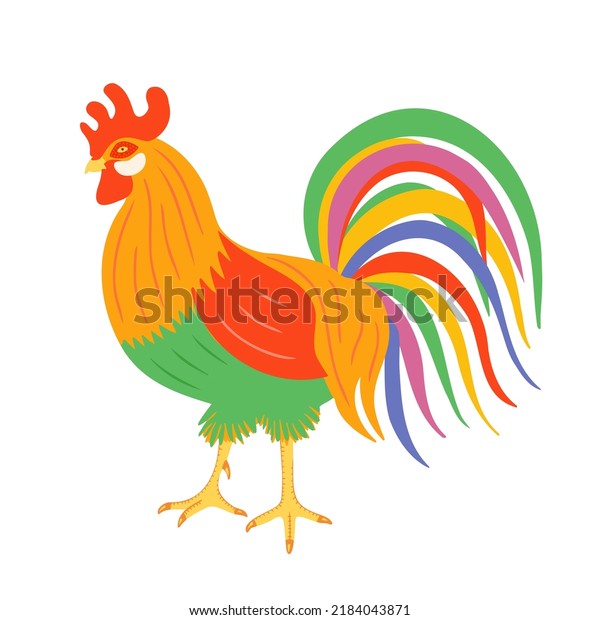 Colorful Rooster Vector Illustration Printing Backgrounds Stock Vector ...