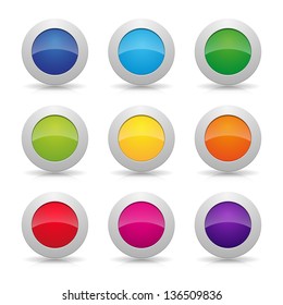 Colorful Round Buttons Stock Vector (Royalty Free) 136509836 | Shutterstock