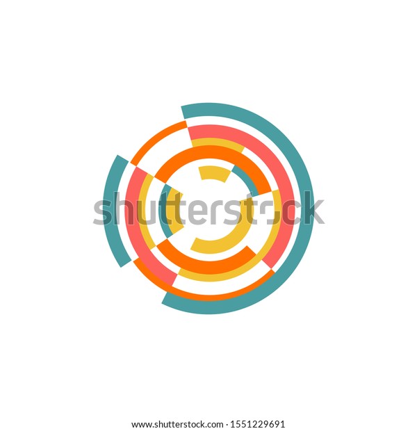 Colorful Round Concentric Logo Template Stock Vector (Royalty Free ...