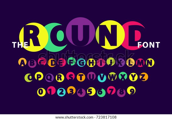 Imagen vectorial aislada de fuentes redondeadas: vector de stock (libre ...