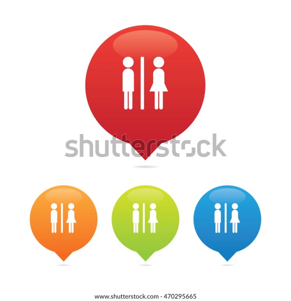 Colorful Round Restroom Markers Stock Vector (Royalty Free) 470295665 ...