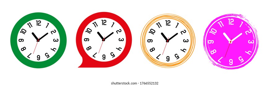 Colorful Round Wall Clocks Set Stock Vector (Royalty Free) 1766552132 ...