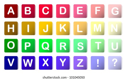 Colorful Alphabet Blocks Set Vector Illustration Stock Vector (Royalty ...