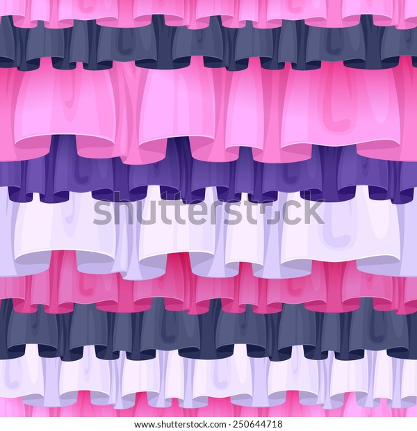 Colorful Ruffles Seamless Pattern Frills Background เวกเตอร์สต็อก (ปลอด ...