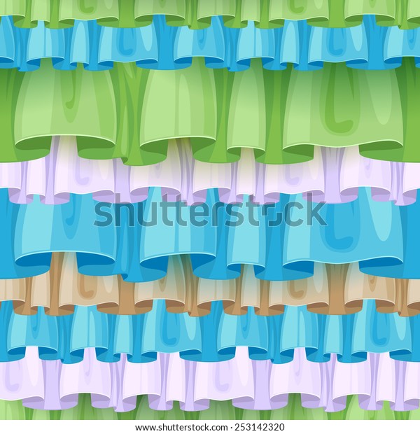 Colorful Ruffles Seamless Pattern Frills Background Stock Vector ...