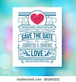 Colorful Save Date Template Blended Pink Stock Vector (Royalty Free ...
