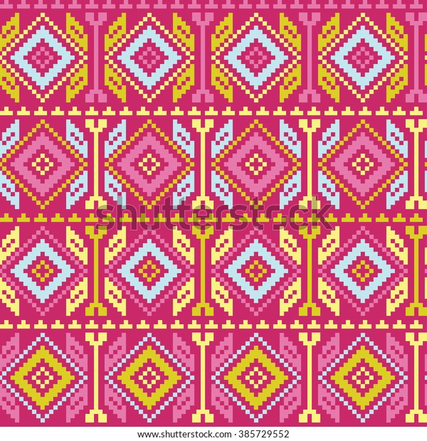 Colorful Seamless Pixel Patterns Print Cloth Stock Vector (Royalty Free ...