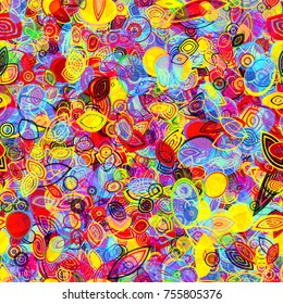 Colorful Seamless Texture Decorative Elements Abstract Stock Vector ...
