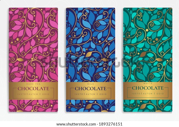 Colorful Set Chocolate Bar Packaging Design Stock Vector (Royalty Free ...