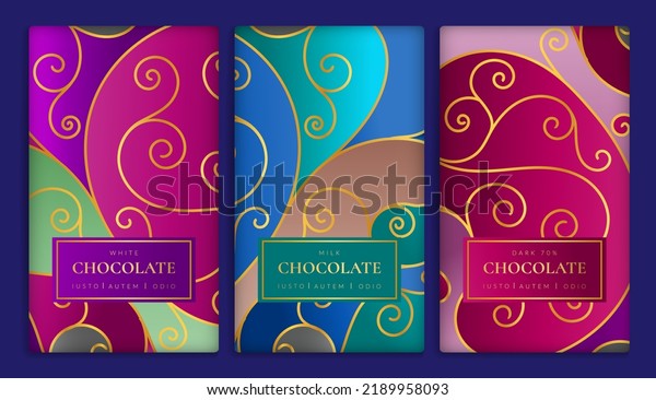 Colorful Set Chocolate Bar Packaging Design Stock Vector (Royalty Free ...