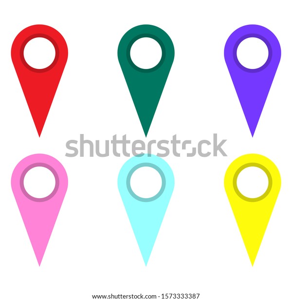 Colorful Set Modern Map Markers Vector: เวกเตอร์สต็อก (ปลอดค่าลิขสิทธิ์ ...