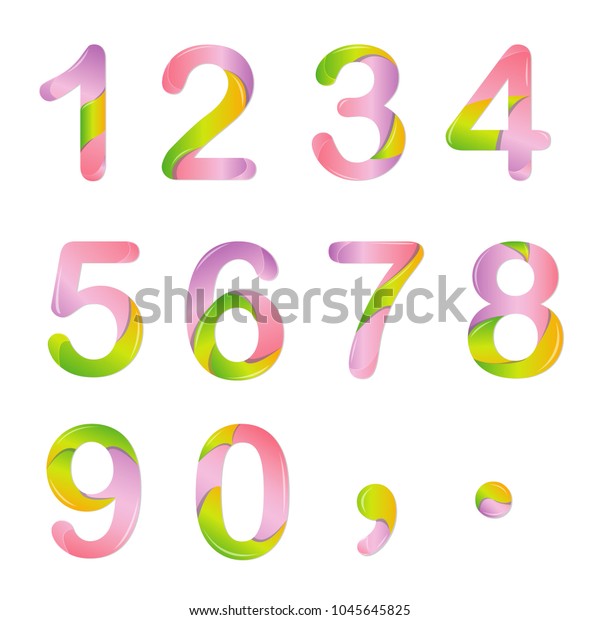 Colorful Set Numbers Isolated On White Stock Vector (Royalty Free ...