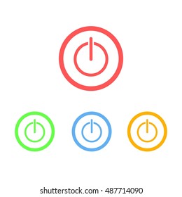 Set Colorful Power Button Icon Stock Vector (Royalty Free) 1809504427