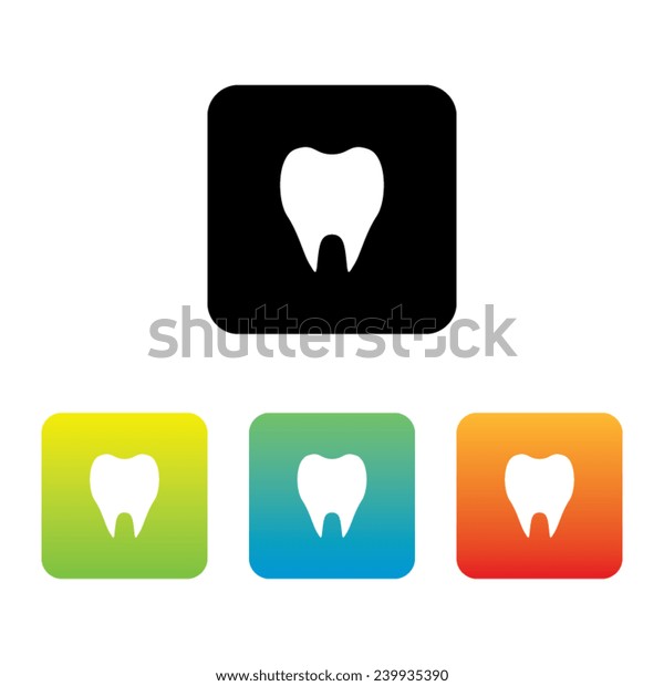Colorful Set of Tooth Icons