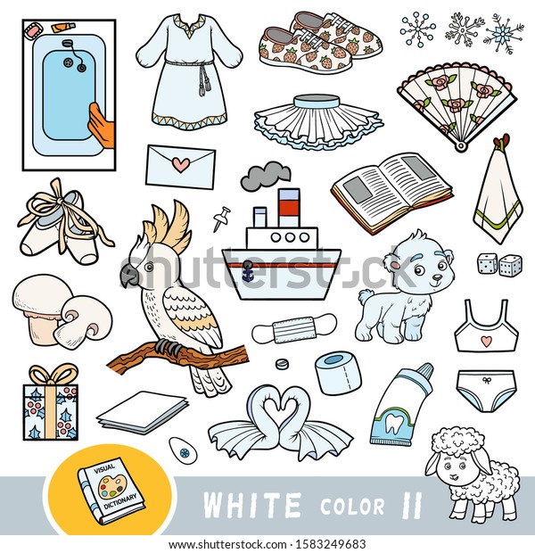 Colorful Set White Color Objects Visual Stock Vector (Royalty Free ...