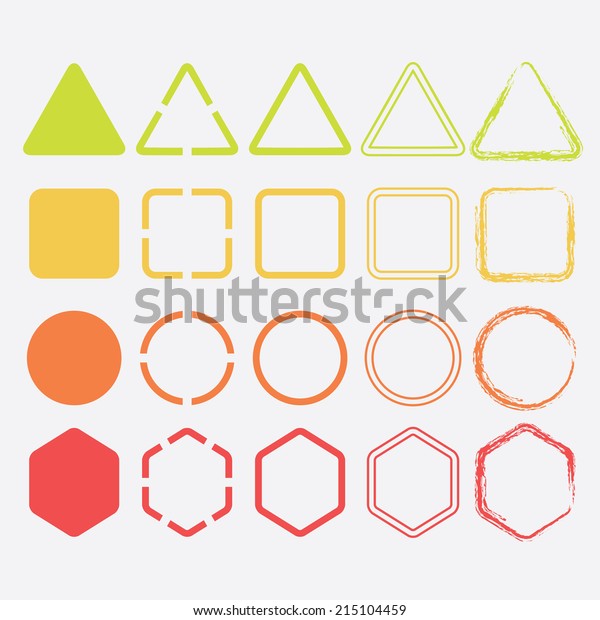 Colorful Shape Icons Different Colors Designs Stock Vector (Royalty ...