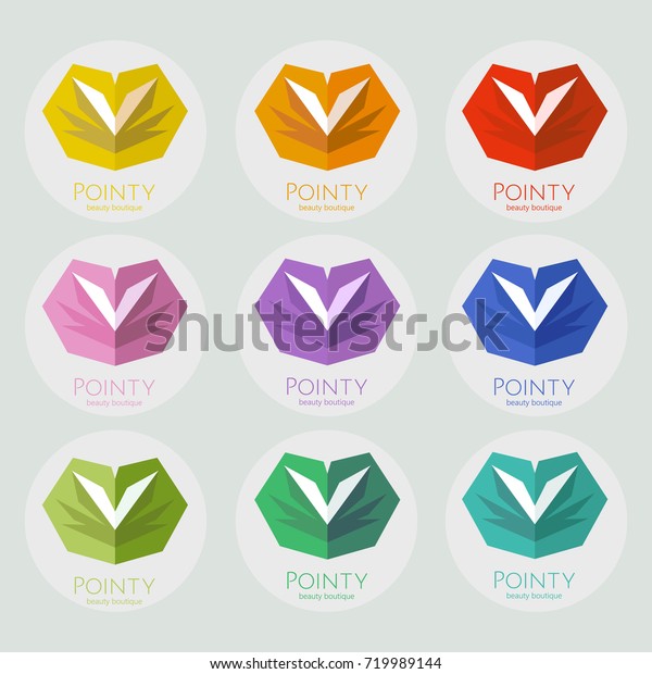 Colorful Sharp Pointy Minimalistic Logo Stock Vector (Royalty Free ...