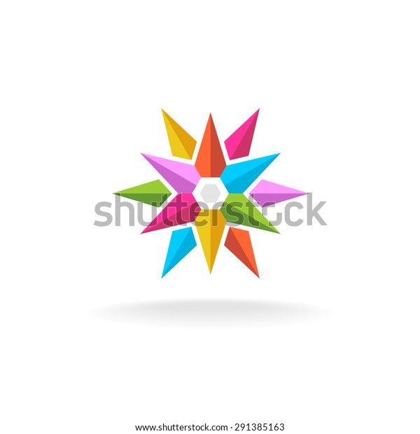 Colorful Sharp Star Logo Rainbow Geometric Stock Vector (Royalty Free ...