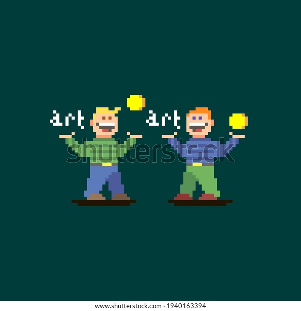 Colorful Simple Flat Pixel Art Illustration Stock Vector (Royalty Free ...
