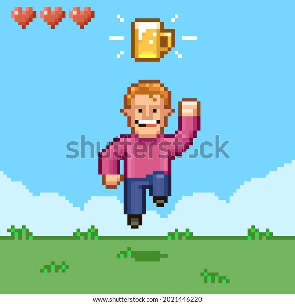 Colorful Simple Flat Pixel Art Illustration Stock Vector (Royalty Free ...