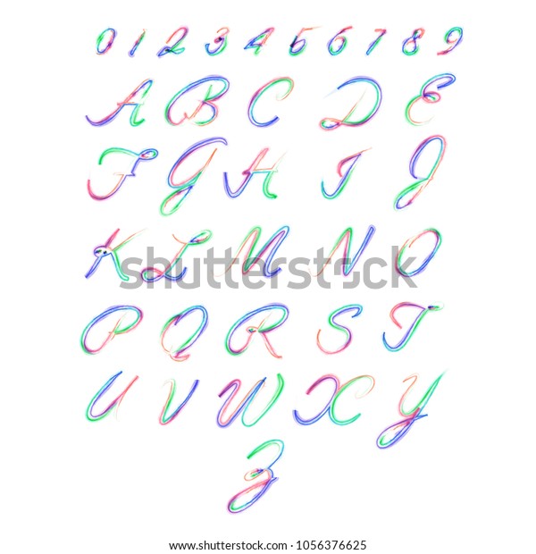 Colorful Smoke Font Cursive Letters Written Stock Vector (Royalty Free ...
