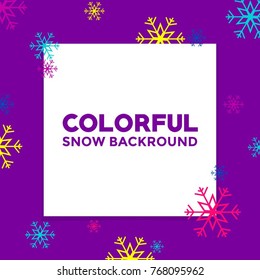 Colorful Snow Background Template Stock Vector (Royalty Free) 768095962 ...